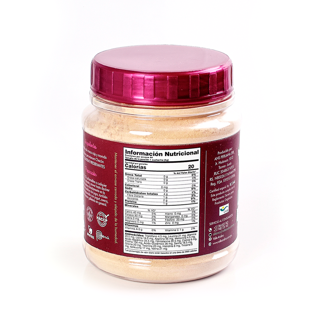 Maca Roja orgánica instantanea en polvo x 220 g – Valle Andino