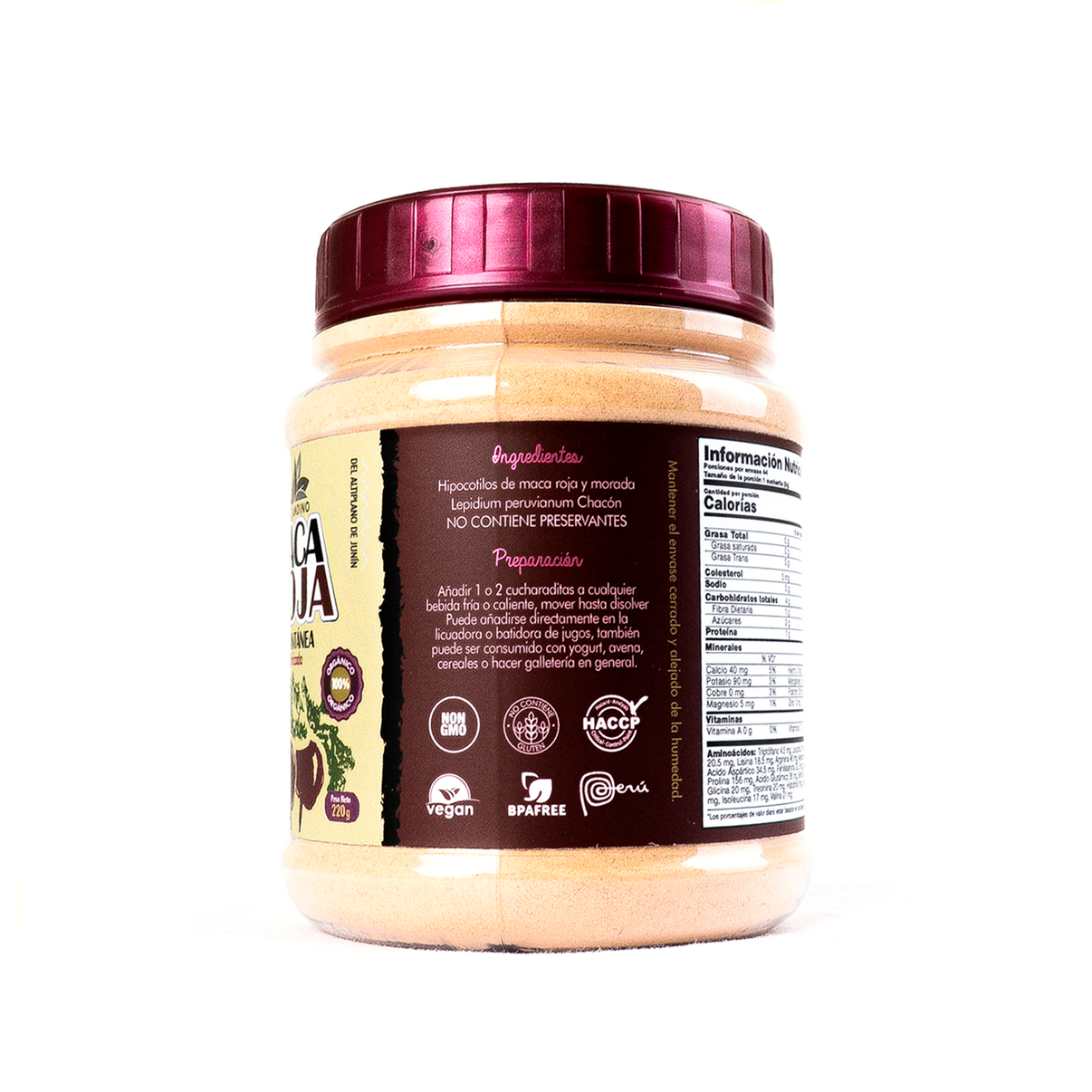 Maca Roja orgánica instantanea en polvo x 220 g – Valle Andino