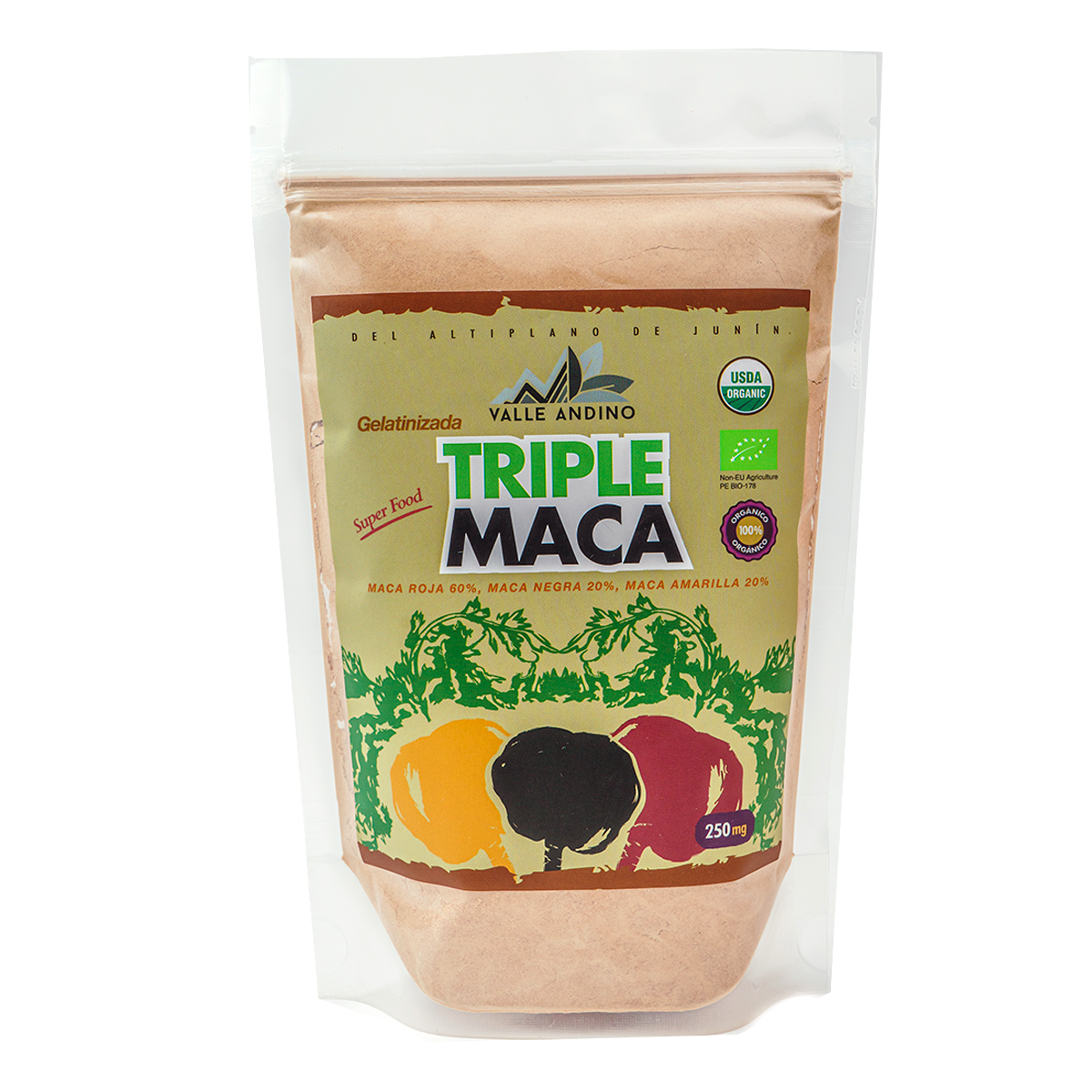 Triple Maca orgánica instantanea en polvo – Valle Andino