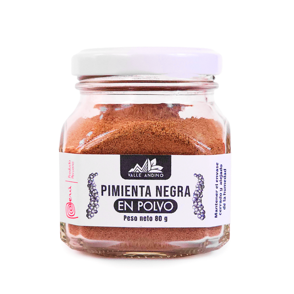 Pimienta negra orgánica en polvo x 50g – Valle Andino